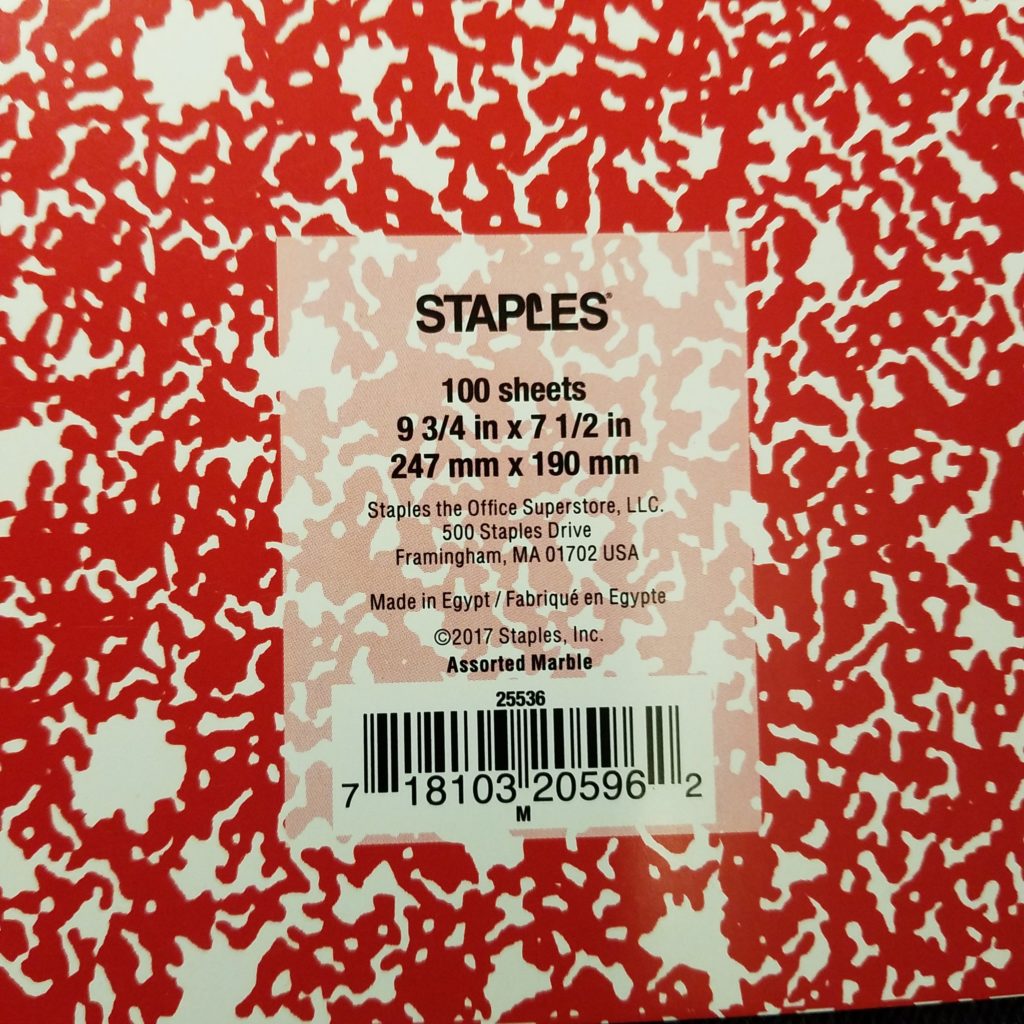 Review: Composition Notebooks at Staples 2018 | Comfortable Shoes Studio
